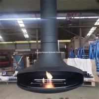 China Large 600mm diameter round carbon steel suspended real fire stove heating fireplace rotated wood burner for sale