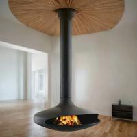 China Roof Mounted Suspended Stove Indoor Real Flame Decorative Hanging Fireplace for sale