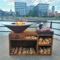 China Corten Steel Fire Pit BBQ Barbecue Grills For Outdoor Cooking for sale