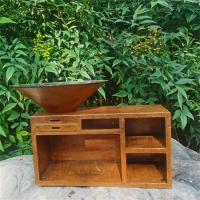 China Corten Steel Fire Pit BBQ Barbecue Grills For Outdoor Cooking for sale