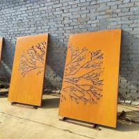 China Laser Cutting Leafy Greens Patterns Corten Steel Decorative Wall Panel for sale