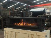 China Three-sided gas fireplace European Black Matte Propane Gas Natural Gas Fireplaces Carbon Steel for sale