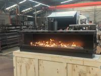 China Gas Fireplaces European Black Matte Carbon Propane Steel Three-sided for sale