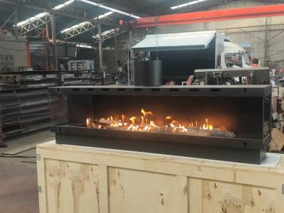 China Gas Fireplaces European Black Matte Carbon Propane Steel Three-sided for sale