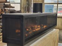 China Three-sided gas fireplace Propane Gas Natural Gas Fireplaces European Black Matte Carbon Steel for sale
