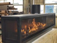 China Gas Fireplaces European Black Matte Carbon Steel Three-sided gas fireplace Propane Gas Natural for sale