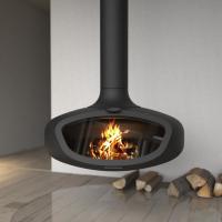 China Popular Style Roof Mounted Wood Burning Steel Stove And Suspended Fireplace for sale