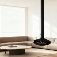 China fireplace customized decorative suspended stove wood burning for sale
