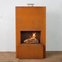 China Moder Desiagn Rectangular Heavy Duty Pinacate Corten Metal Outdoor Fireplace for sale