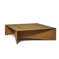 China Modern Rusty Rectangular Fold Corten Steel Gas Fire Pit Table for sale