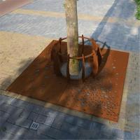 China Customized Rusted Metal Corten Steel Tree Grating For Garden Decorative for sale