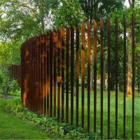 China Garden Farm Serpentine Layout Rusty Metal Picket Corten Steel Lattice Fence for sale