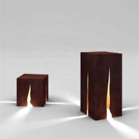 China Laser Cutting Art Decoration Led Lighting Corten Steel Rusty Bollard Light for sale