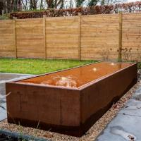 China Decoration Garden Landscape Rectangular Corten Steel Water Fountain Table for sale