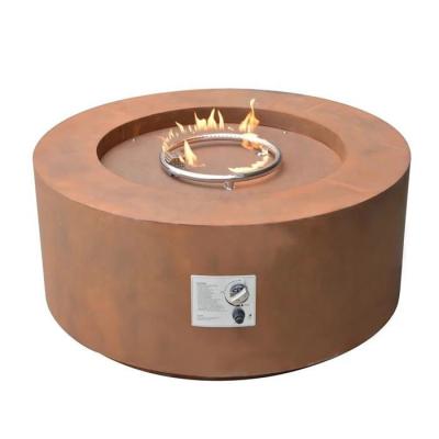 China Corten Steel Round Fire Pit Table Portable Freestanding Gas Propane for sale