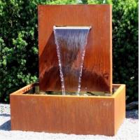 China Fountain Garden Rusty Metal Waterfall Free Standing Corten Steel Pond Water Feature for sale