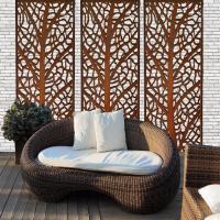 China Steel Privacy Screen Panel Garden And Home Metal Wall Art Rusty Corten for sale
