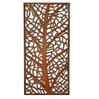 China Steel Privacy Screen Panel Garden And Home Metal Wall Art Rusty Corten for sale