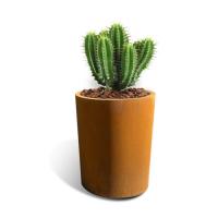 China Home And Garden Cylinder Pot Corten Steel Round Metal Flower Planters for sale