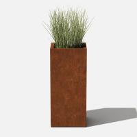 China Anti Corrosion Classic Tall Cube Design Tower Corten Steel Column Planter for sale