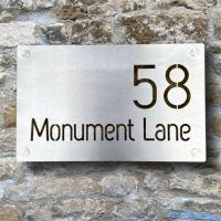 China Contemporary House Name Signage Laser Cutting Stainless Steel House Sign for sale