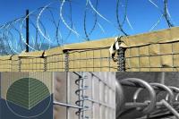 China Square Hole High Tensile Strength Beige Geotextile Zinc-Coated Defensive Sand Barrier for sale