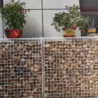 China 2.0mm-4.0mm Wire Gauge Galvanized Welded PVC Coated Rock Gabion Basket for Landscaping for sale