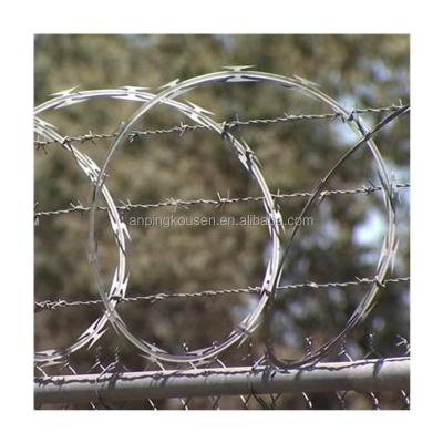 China Customizable Double Strand Galvanized Blade Barbed Rope Length 20m/25m/30m/50m/Roll for sale