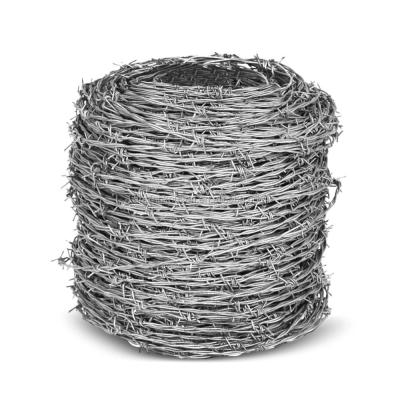 China Galvanized Metal Barbed Wire Farm Fence with Iron Wire and Barb Length of 1.5-3cm for sale