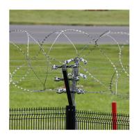 China 7.5cm-15cm Barb Distance Cross Razor Hot Dip Zinc Plating Razor Barbed Wire for Farm for sale