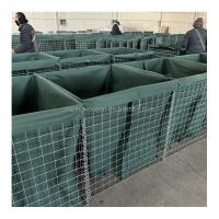 China Defensive Barrier Welded Steel Sandbags Bastion Flood Wall at with Grey Geotextile for sale