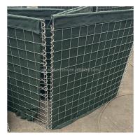 China Defensive Barrier Welded Steel Sandbags Bastion Flood Wall at with Grey Geotextile for sale