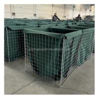 China Beige Geotextile Defensive Sand Wall Barrier with Galvanized Iron Wire Bag for sale