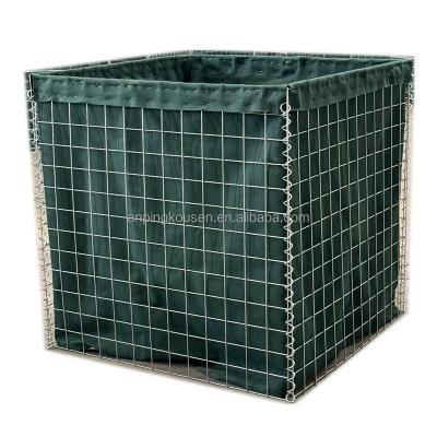 China Galvanized Iron Wire 2x2x1 Green Defence Sand Wall Barrier Bastion Security Bastion for sale