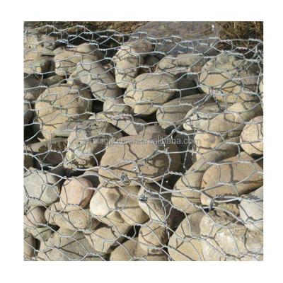 China Galvanized Gabion Stone Cage Basket with Woven Mesh and Affordable Aperture 60x80mm for sale