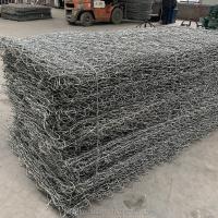 China Galvanized Gabion Stone Cage Basket with Woven Mesh and Affordable Aperture 60x80mm for sale