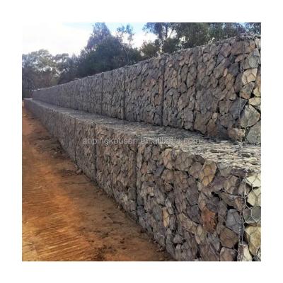 China Woven Mesh Galvanized Gabion Stone Wall Cage for Garden Decoration and Retaining Wall for sale