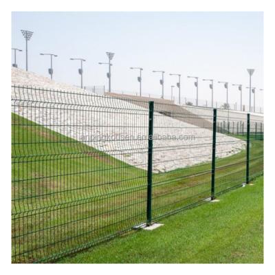 China 1.5mm or 2.0mm Post Thickness Pvc Coated Welded Wire Mesh Fence Panels for Boundary Wall for sale