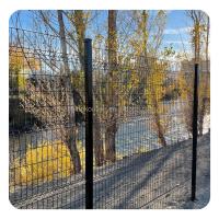 China Eco Friendly PVC Coated 3x3 4x4 Galvanized Welded Wire Mesh 3D Fence with Pole Designs for sale