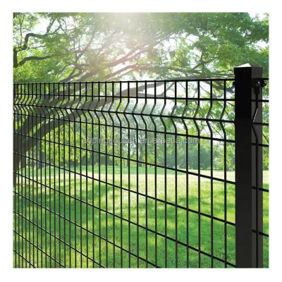 China Modern Stylish 3D Curved Welded Wire Mesh Panel Fence with Pressure Treated Wood for sale