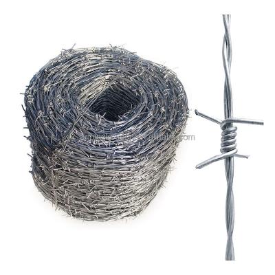 China 20m/25m/30m/50m Length Galvanized Barbed Wire Mesh Stainless Steel Barb Wire Fence Roll for sale