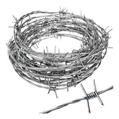 China Galvanized Barbed Wire Roll Two Wire Twist Types 1.6-3.2mm Diameter Stainless Steel for sale