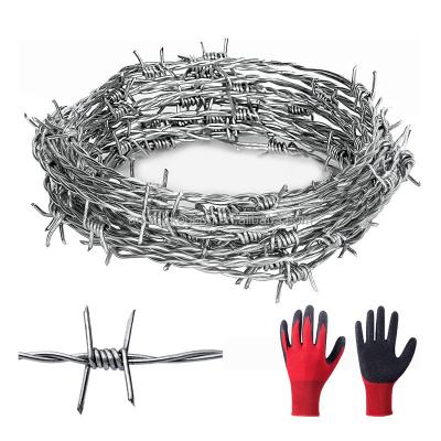 China Galvanized Barbed Wire for Chain Link Fence/Airport Fence 7.5cm-15cm Barb Distance for sale