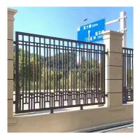 China 6'x8' Garden Metal Picket Fence Panel with Ornamental Design and 40x40mm Rails for sale