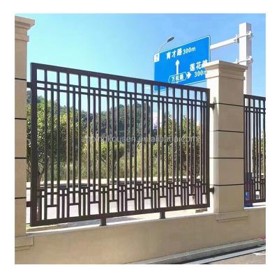 China 6'x8' Garden Metal Picket Fence Panel with Ornamental Design and 40x40mm Rails for sale