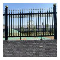 China 6'x8' Garden Metal Picket Fence Panel with Ornamental Design and 40x40mm Rails for sale
