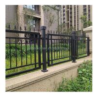 China 6'x8' Garden Metal Picket Fence Panel with Ornamental Design and 40x40mm Rails for sale
