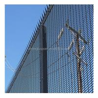 China Customized 358 Anti Climb Airport Security Fencing with Barbed Wire and Clear View Fence for sale