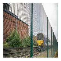 China Customized 358 Anti Climb Airport Security Fencing with Barbed Wire and Clear View Fence for sale