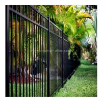 China 6ftx8ft Black Metal Garden Fences Powder Coated Galvanized Steel Anti Rust Affordable for sale
